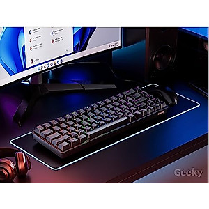 Geeky GK65 65% | Hot Swappable Mechanical Gaming Keyboard | 68 Keys Multi Color RGB LED Backlit for PC/Mac Gamer | ANSI US American Layout (Black, Mechanical Brown)