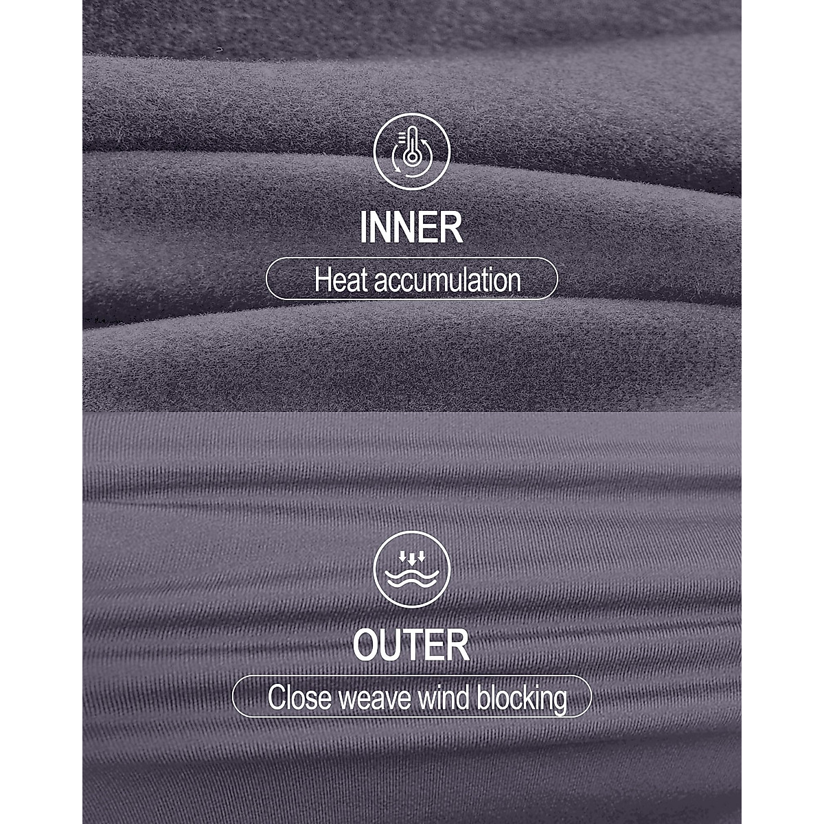 Thermal Underwear for Men, 2 Pack Long Johns Winter Long Underwear Sport Skiing Fleece Lined Base Layer Top and Bottom Set L