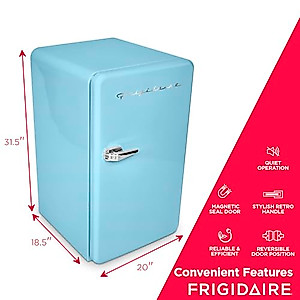 FRIGIDAIRE EFR372-BLUE 3.2 Cu Ft Blue Retro Compact Rounded Corner Premium Mini Fridge