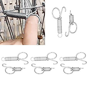 CHICIRIS Spring Cage Door Hook, 20PCS Cage Door Spring Hook Metal Finger Spring Latch Hook for Fixing Rabbit Pet Cage Door Farming Equipment(S)