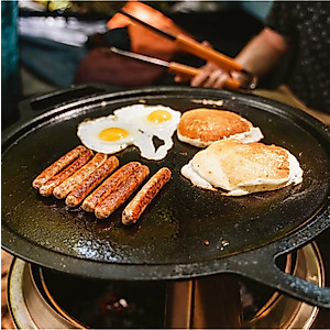 Solo Stove Large Cast Iron Griddle Top, Cookware for Bonfire and Yukon fire pit, Fireplace accessory, Cooking surface: 17.75", Weight: 16.5 lbs