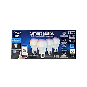 Feit 4-Pack WiFi LED Smart Bulbs (60W Replacement, 4-Pack) Color Changing