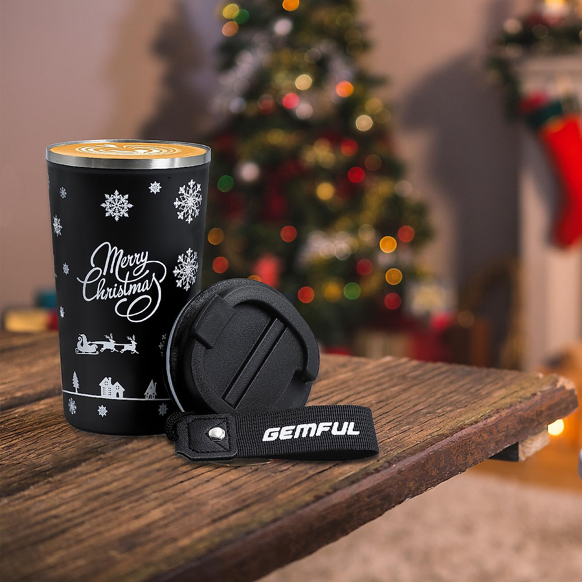 GEMFUL Travel Coffee Tumbler for Men Husband 17oz Reusable Insulated Mug Presents for Dad