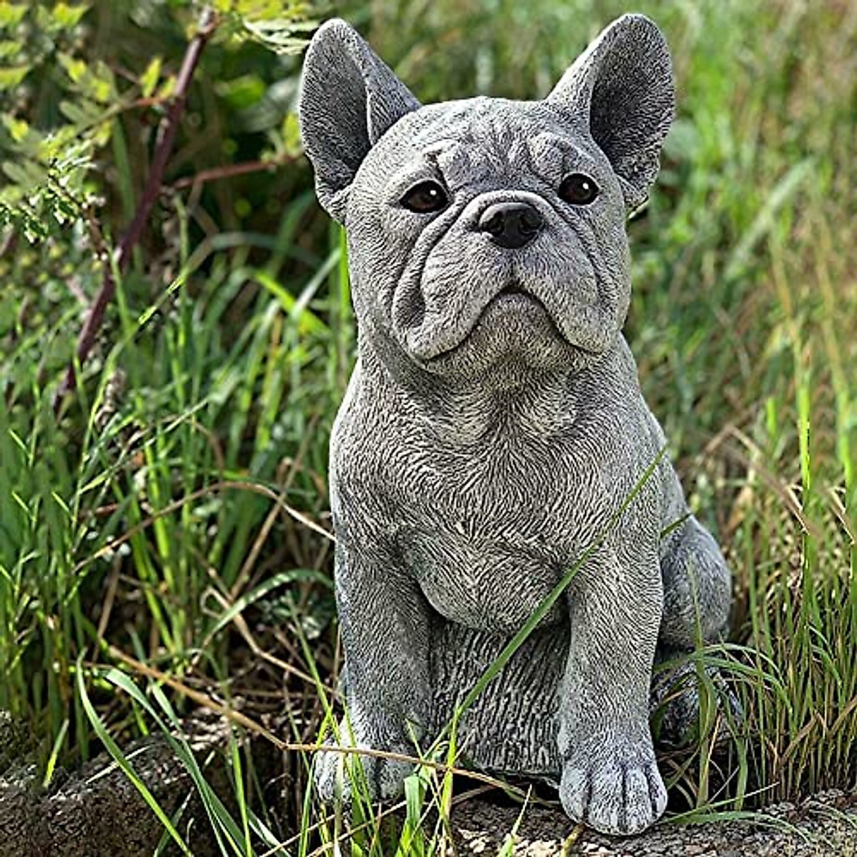 AUSUKY Dachshund Weiner Dog Doorstop Statue Garden Decor Resin Crafts Home Sculpture (French Bulldog)