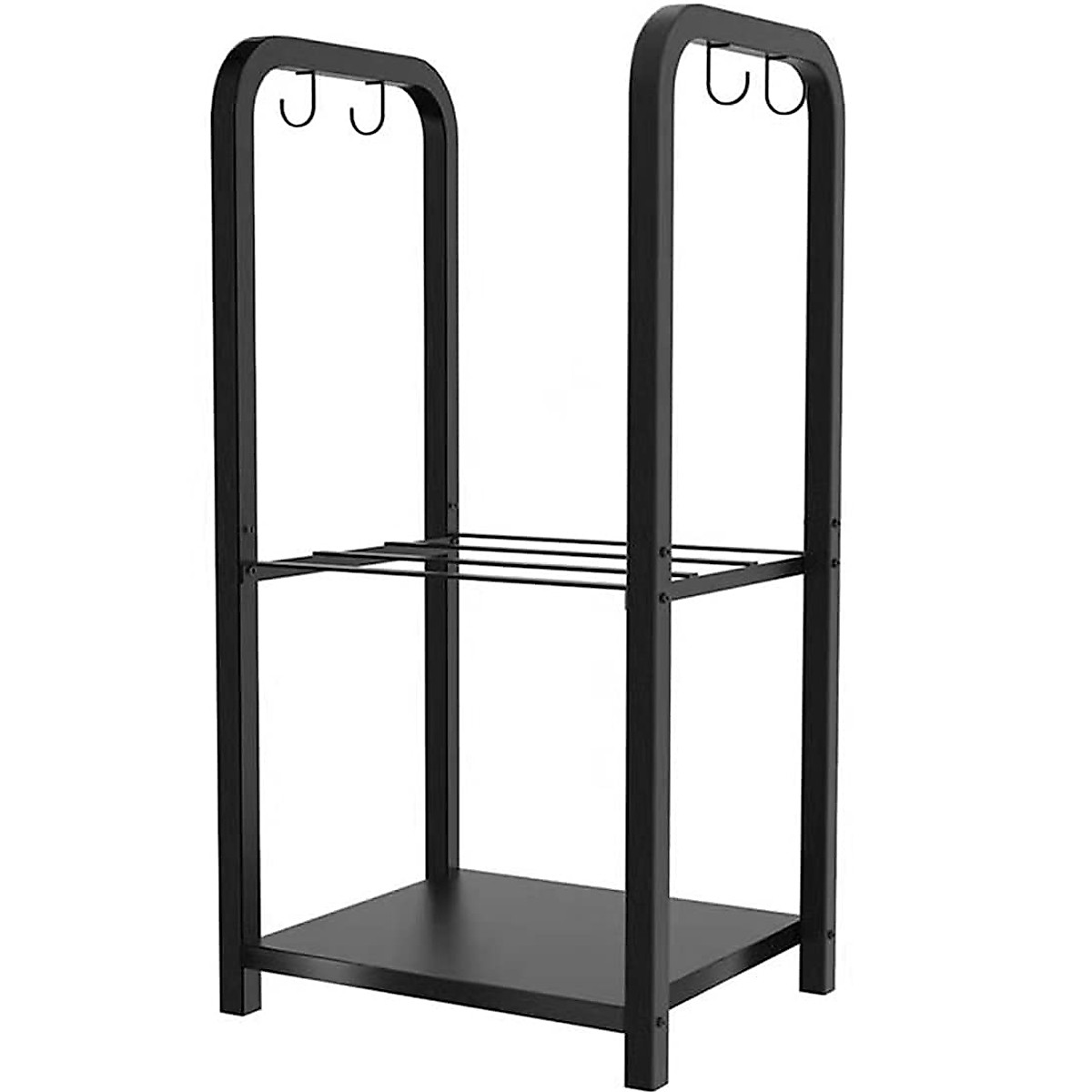 Artibear Small Firewood Rack Holder for Indoor Fireplace, 2-Tier Fire Wood Log Storage Stacker Stand for Outdoor Patio, Black