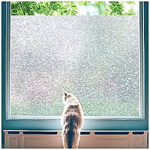 Coavas Frosted Window Privacy Film: Crystal Glass Film, No Glue Static Film, Anti UV Window Clings, One Way Vision Blocking for Home Office(17.7x78.7 inches)