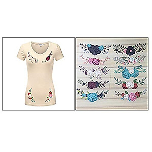 Flower Iron on Sticker Heat Transfer Patches 10 PCS Appliques Decals for T-Shirt Jeans Backpacks Jackets Dress Clothing Art Decoration Accessories
