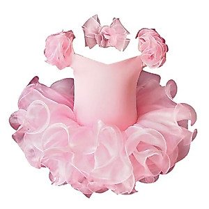 Jenniferwu G053 Infant Toddler Baby Newborn Little Girl's Pageant Party Birthday Dress Pink Size 12-18M