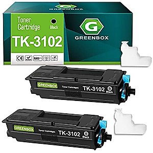 GREENBOX Compatible TK3102 High-Yield Toner Cartridge Replacement for Kyocera TK3102 TK-3102 1T02MS0US0 for ECOSYS M3040idn M3540idn FS-2100DN FS-2100D Printer (12,500 Pages, Black, 2-Pack)