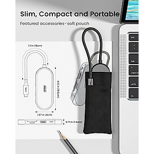 USB C Hub, SAILLIN 7 in 1 USB C Multiport Adapter, Aluminum USB C Dongle with 3 USB 3.0 Ports, 4K HDMI, SD/TF Card Reader, 100W Power Delivery Compatible with MacBook Pro, MacBook Air, iPad Pro, XPS