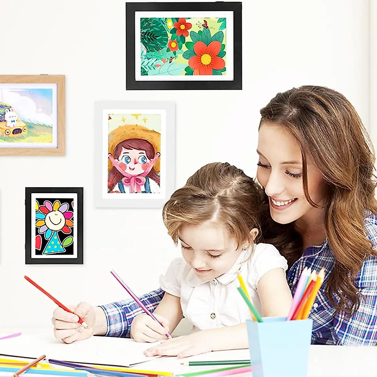 DORUIMI Kids Art Frame, 8.5x11 Kids Art Display Frames Front Opening, Kids Artwork Frames Changeable, Artwork Display Storage Frames A4 Picture for Children Art Projects Home Office Drawing Storage