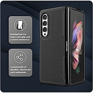 Encased DuraClip for Galaxy Z FOLD-3 Belt Clip Case, Slim Front/Back Cover with Holster (2021 Samsung Z Fold 3)