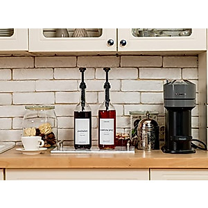 Demi's Home 25.4 oz 750 ml Glass Coffee Syrup Dispenser for Coffee Bar - 2 Pack - Comprehensive Label Set & ¼ oz Pumps Included - Coffee Bar Accessories