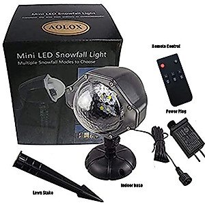 AOLOX Snowfall LED Lights Christmas Snow Rotating Projectors Lights Remote Control Waterproof Outdoor Landscape Decorative Lighting for Patio,Garden,Halloween,Christmas,Holiday,Wedding,Party