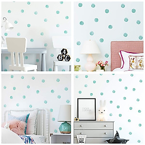 ROFARSO 120 Decals 2.2'' Cyan Polka Dots Wall Decals Stickers DIY Removable Peel & Stick Wall Art Decorations Home Decor for Nursery Bedroom Living Room Playing Room