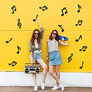 42 Pcs Music Notes Cutouts Musical Party Decorations Music Notes Silhouette for Music Theme Birthday Party Supplies Baby Shower School Bulletin Board Craft Home Wall Decor