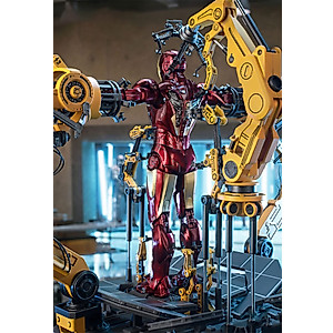 BANOBI Ironman MK4 Suit-up Gantry,7 Inch Action Figure,Collectible Ironman Scence,Light with Platform