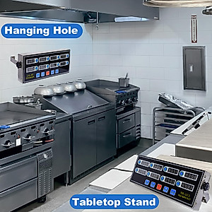 EVEDMOT Commercial 8 Channels Digital Kitchen Timer, Stainless Steel Calculagraph Timer with Loud Alarm for Restaurant, Clock Reminder on Multiple Events