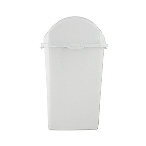 Superio Kitchen Trash Can with Swing Top Lid White, 13 Gallon (2 Pack) Slim Waste Bin Durable Plastic, Fit Small Spaces , Office, Bathroom, Under Counter