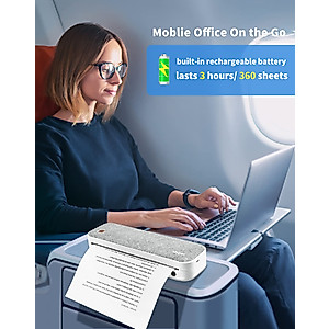 JADENS Wireless Portable Printer - Supports 8.26"x11.69" US Letter, Inkless Mobile Printer Compatible with iOS, Android & Laptop, Portable Printers Wireless for Travel, Mobile Office, School, Home