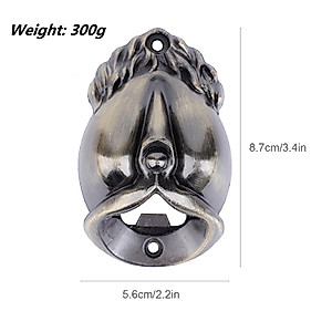 Personality Old Bronze Iron Wall Mount Bottle Opener, Creative Beer Bottle Opener,funny Corkscrew with Screws Used for Bars, KTV,Hotels, Home