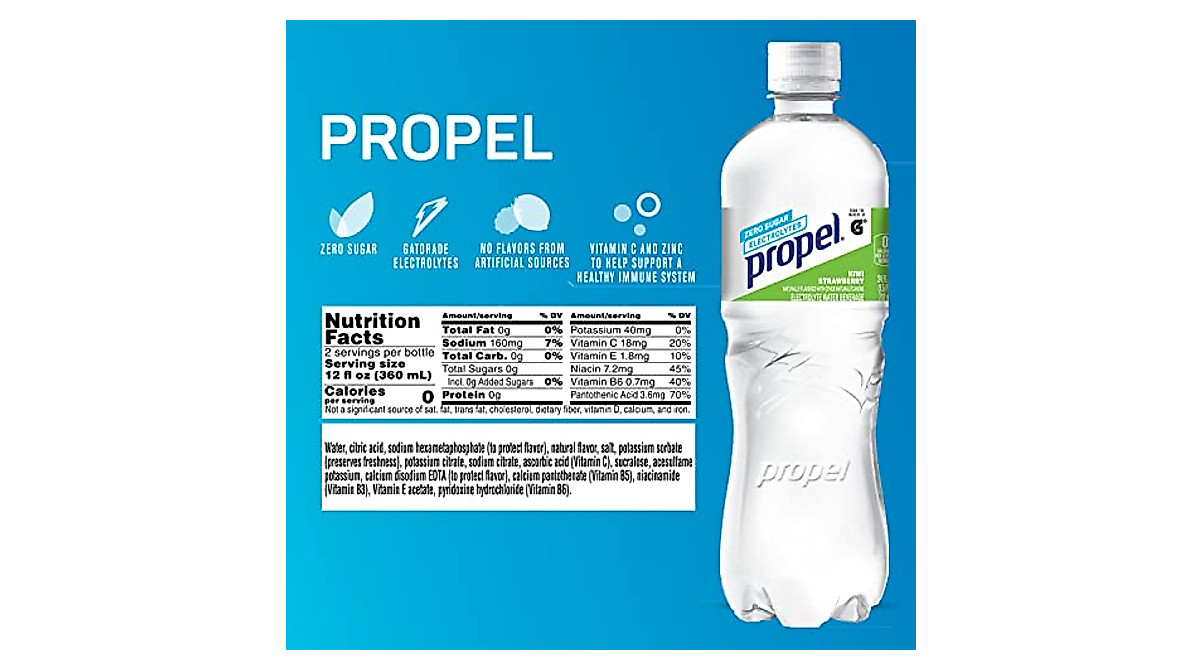 Propel Kiwi Strawberry Zero Calorie Electrolyte Water for Hydration