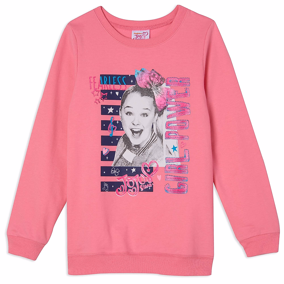 JoJo Siwa Big Girls Fashion Bow Long Sleeve Sweater & Hat Set Pink 7-8