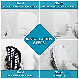 Reusable Half Face Cover, 6200 Half Face Respirаtor, with reusable filters, Paint Face Cover for Painting, Decorating Carpentry, Welding, Metal Cutting,dusting and Other Work Protection