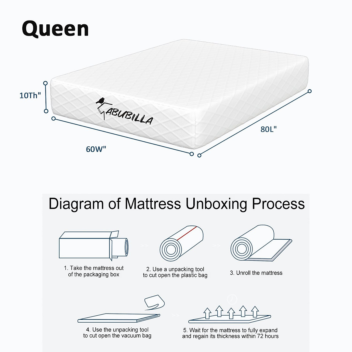 10 Inch Queen Mattress,Queen Size Mattress,Guest Room Mattress, Memory Foam Mattress,Comfort Level of This Mattress is Extraordinary,Improved Sciaticaa,CertiPUR-US Certified【New Version】