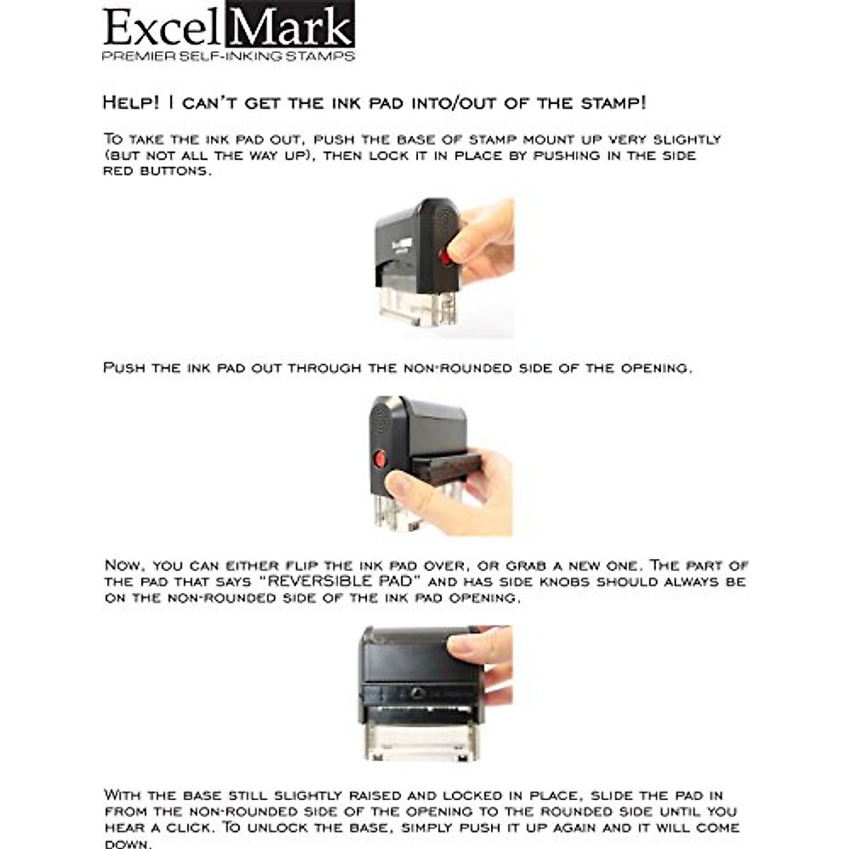 ExcelMark Self-Inking Do It Yourself Stamp Kit - A2359-DIY - Black Ink