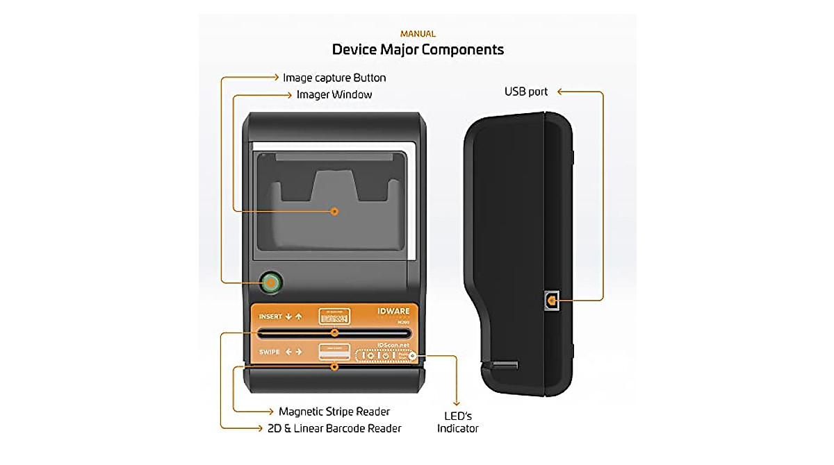 E-Seek M280 ID Reader: USB Scanner & 2D Barcode - Validate IDs