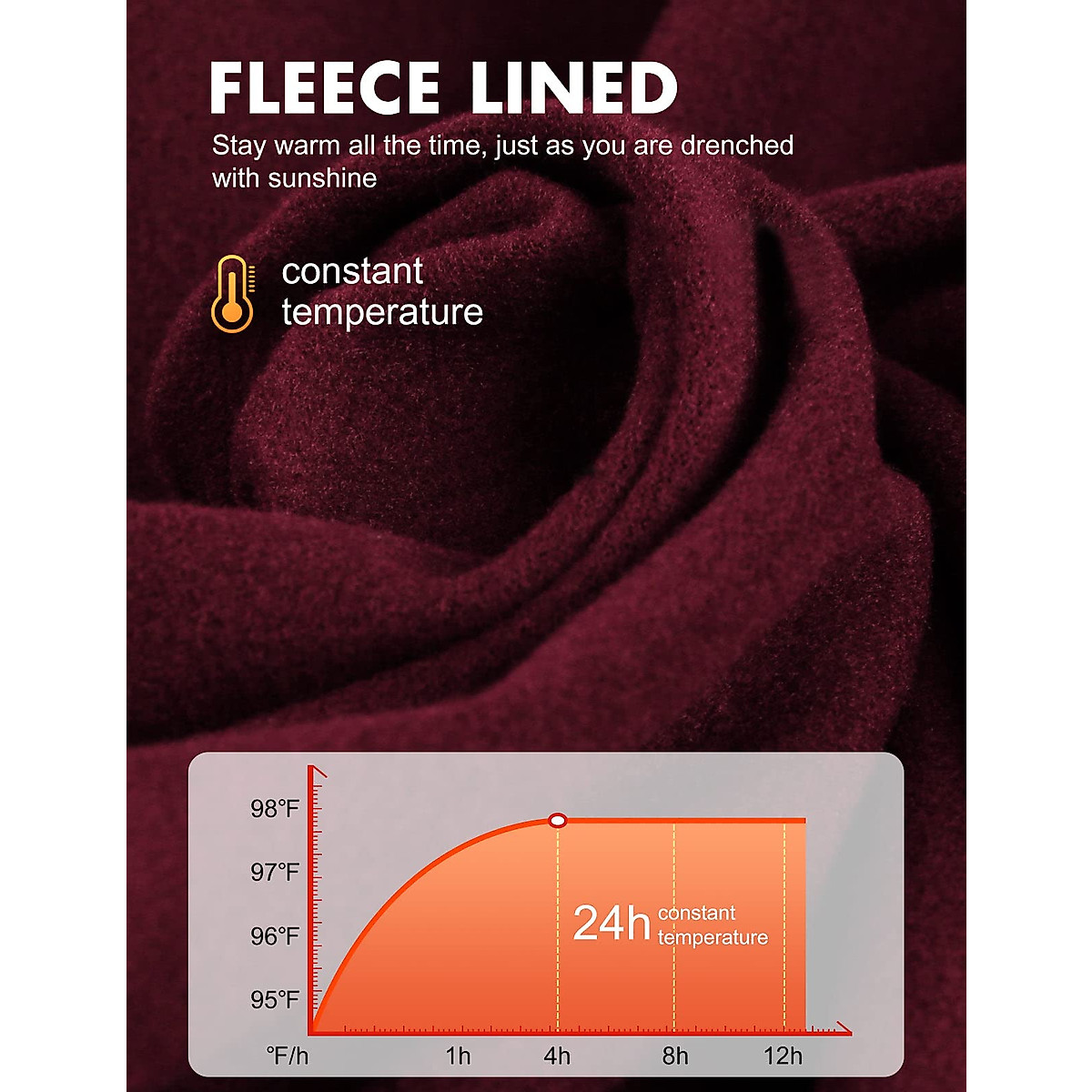 BALEAF Women's Thermal Fleece Half Zip Pullover Thumbholes Long Sleeve Running Jacket Shirts Winter Wine Red XXL