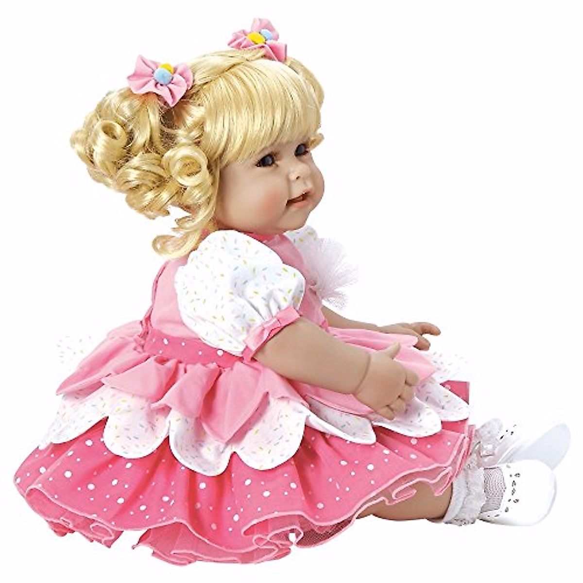 Adora Toddler Time Collection 20" Realistic Weighted Baby Doll with Handmade Pink and White Layered Petal Party Dress, Blue Eyes and Fresh Baby Powder Scent, Birthday Gift For Ages 6+ - Ice Cream