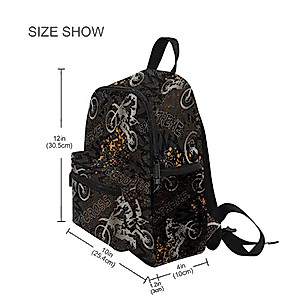 Fisyme Toddler Backpack Motorcycle Vintage School Bag Kids Backpacks for Kindergarten Preschool Nursery Girls Boys, S