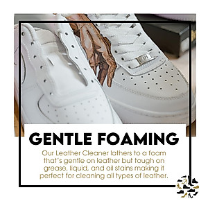 Shoe Clinic Leather Cleaner | Deep Clean Shoes, Sneakers, Boots, Heels, Sandals, and More | Natural Quick Drying Premium Shoe Cleaner (125 ml / 4.2 oz)