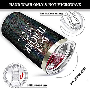 Fufandi Best Teacher Ever, Birthday Gifts for Teacher from Student, Kids, Appreciation Christmas Gifts for Women, Men, Best Friend, Ladies, Classroom - Travel Tumbler Cup