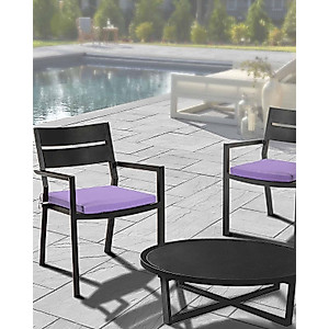Hokiten Purple Outdoor Cushion Chair Cover Set of 2 - Waterproof Couch Seat Covers, Modern Pure Lavender Purple Patio Furniture Protector Cushions Slipcovers for Sofa/Garden/RV, 20"x18"x4"