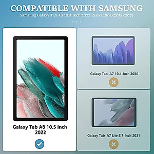 Galaxy Tab A8 Case for Kids Girls Boys, Tablet A8 Case 10.5-inch, UFAINEI Cute Silicone Cases for Samsung Tab A8 with Pencil Holder Kickstand&Detachable Shoulder Strap(SM-X200/SM-X205/SM-X207)