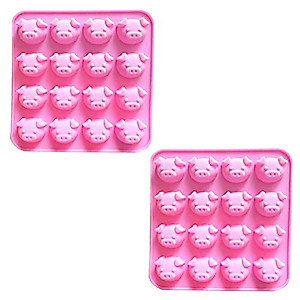 TEMKIN Silicone Bread Loaf Pan Silicone Pig Head Piglet Candy Fondant Molds Handmade Pastry Ice Cube Tray Mould Cake Decorating Tool for Home Kitchen Decorative Tray Plate (Size : 2 pcs)