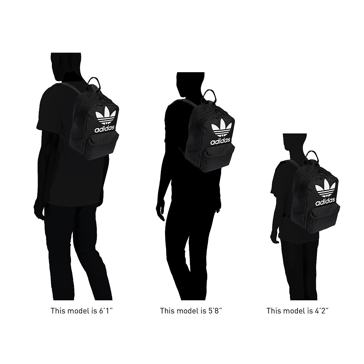 adidas Originals Small National Mini Backpack, Black/White, One Size