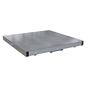 Vestil DOL-ST-3636-8T Aluminum Pallet Dolly with Solid Top Tilt 36 in. x 36 in. 6000 Lb. Capacity Silver