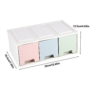 Stacking Storage Drawer, Plastic Storage Box Multi Grids Multifunctional Storage Container for Office Living Room Kitchen Bathroom(Triple-High)