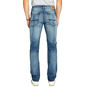 Buffalo David Bitton Men's Relaxed Straight Driven Jeans, Authentic and Sanded Indigo, 34W x 30L