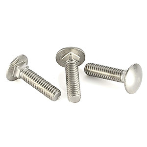 1/4-20 x 3/4" (1/2" to 6" Available) Carriage Bolts Screws, Stainless Steel 18-8 (304), Round Head, Square Neck, Fully Threaded, 25 PCS