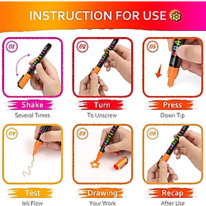 Emooqi Acrylic Paint Pens, Set of 24 Colors Paint Markers Pens for Rocks, Craft, Ceramic, Glass, Wood, Fabric, Canvas -Art Crafting Supplies