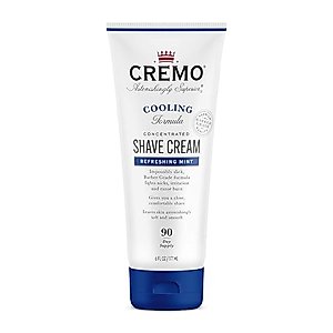 Cremo Barber Grade Cooling Shave Cream, Astonishingly Superior Ultra-Slick Shaving Cream for Men, Fights Nicks, Cuts and Razor Burn, 6 Fl Oz