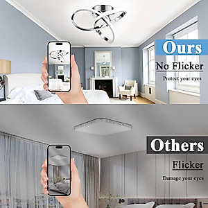 Acrylic LED Ceiling Light Fixture 2400LM Super Bright, Modern Hallway Light Fixture Ceiling Mount, Daylight White Close to Ceiling Light, Dimmable Ceiling Lamp for Bathroom Kitchen Bedroom Living Room