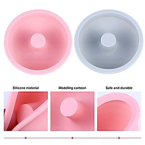 DOITOOL 2Pcs Silicone Baking Molds, Round, 4 inch, Nonstick, Reusable, Easy Cleanup, Assorted Colors