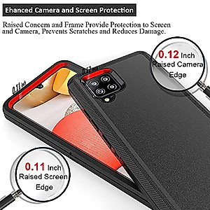 Compatible with Samsung Galaxy A42 5G Case,with Screen Protectors,Heavy Duty Rugged Shockproof Full Body Protection Kickstand Case with Belt Clip Holster for Samsung Galaxy A42 5G (Black)