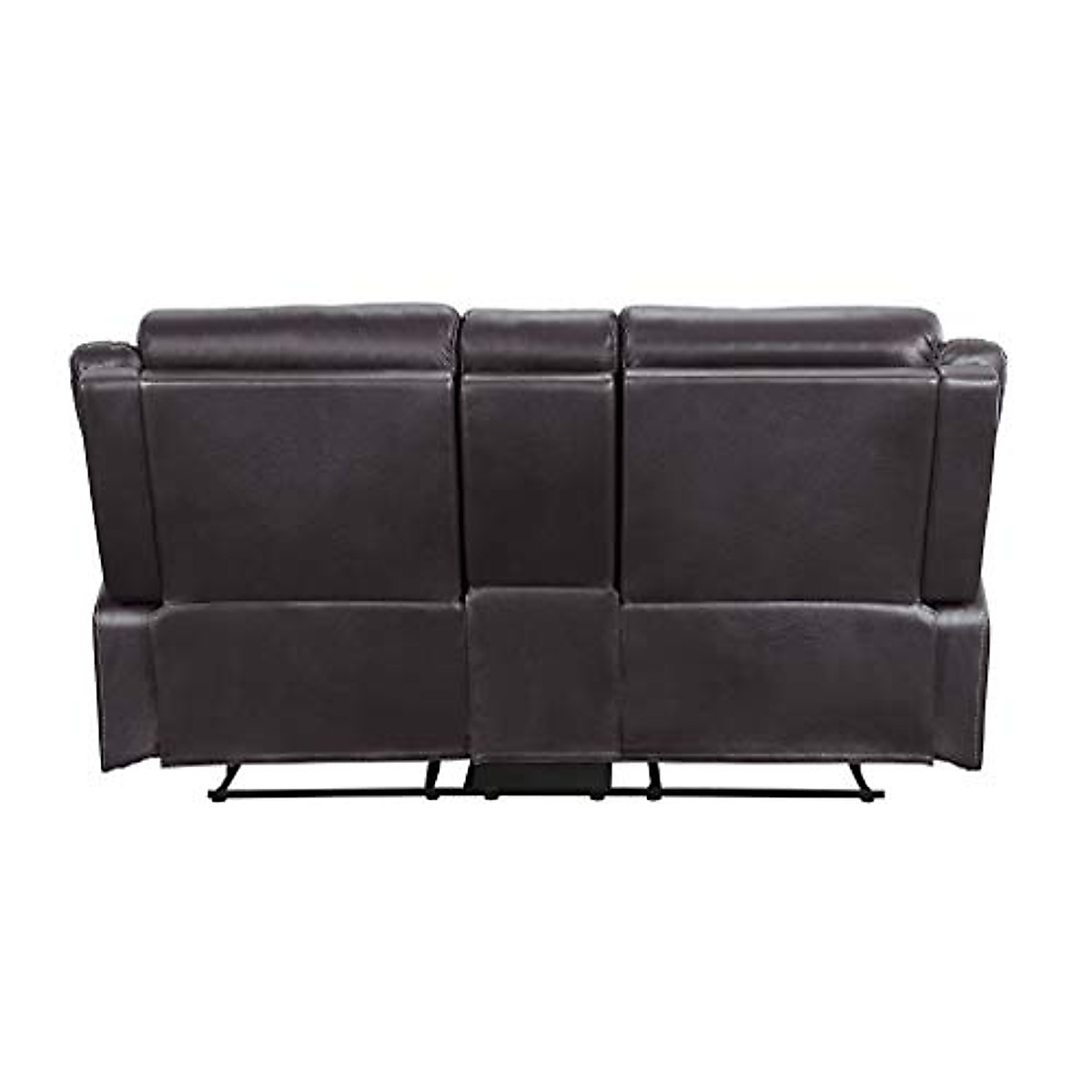 Homelegance Yerba 70" Microfiber Double Reclining Loveseat W, Dark Brown